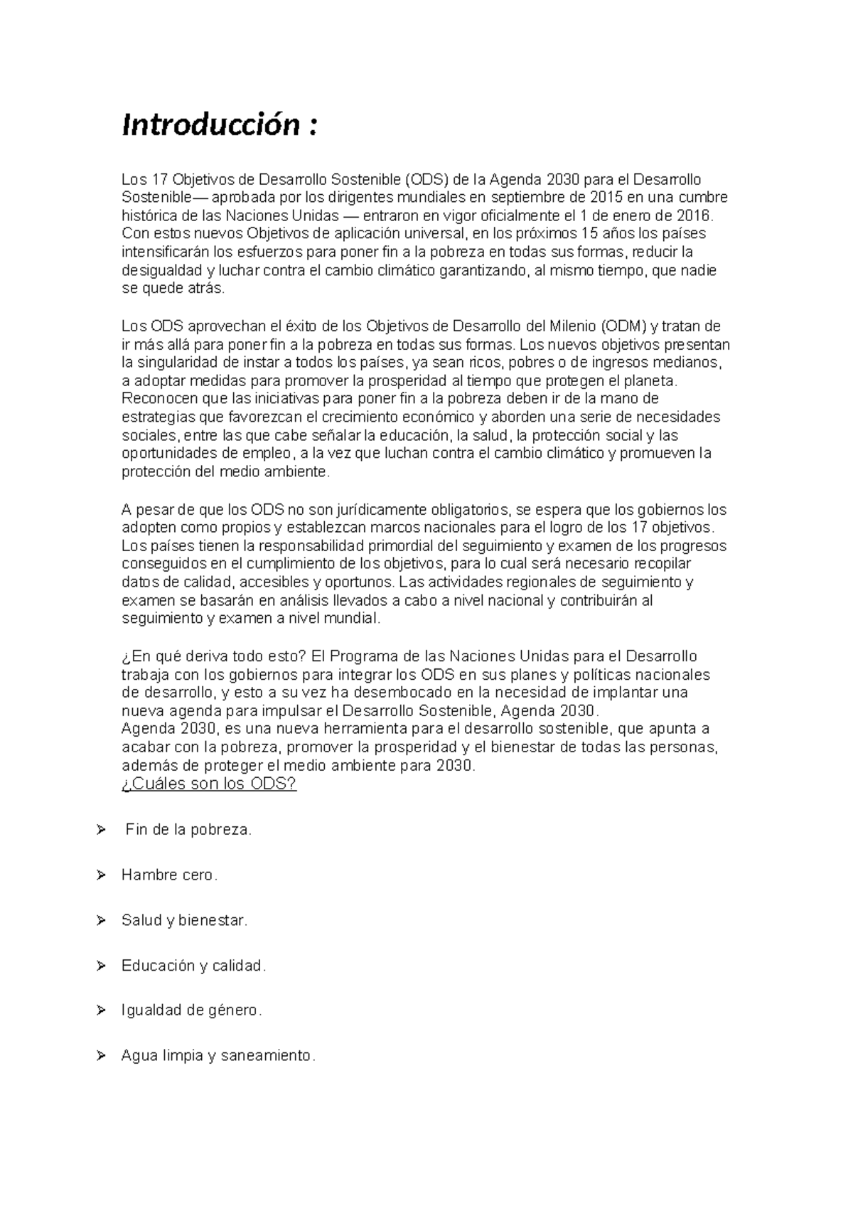 Introducción. de. las. ODS - Introducción : Los 17 Objetivos de Desarrollo Sostenible (ODS) de ...