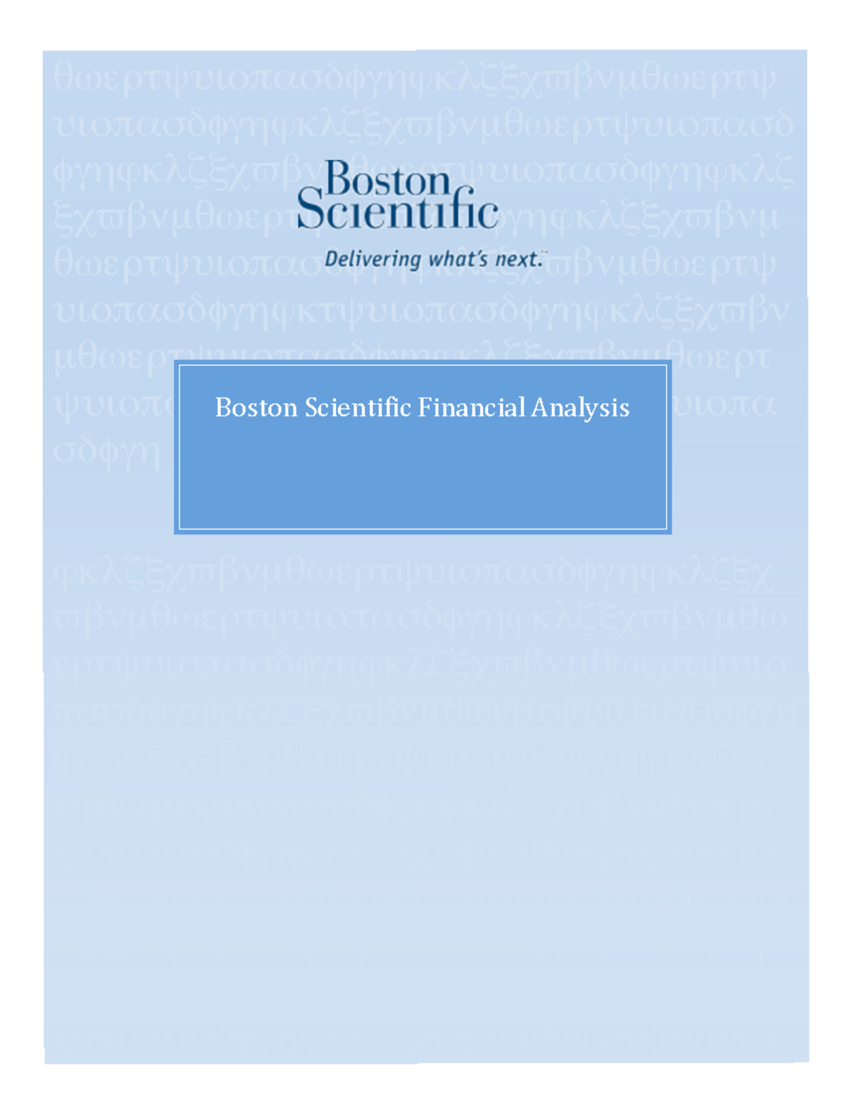 Boston Scientific - Financial Analysis ...