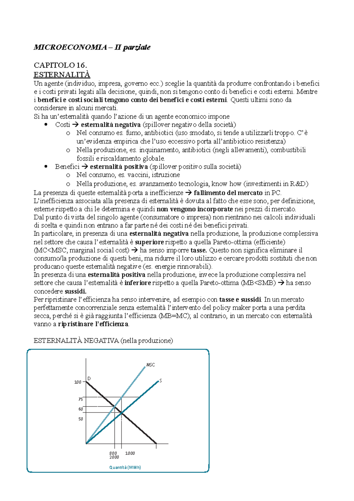 Esternalità e beni pubblici - MICROECONOMIA – II parziale CAPITOLO 16 ...