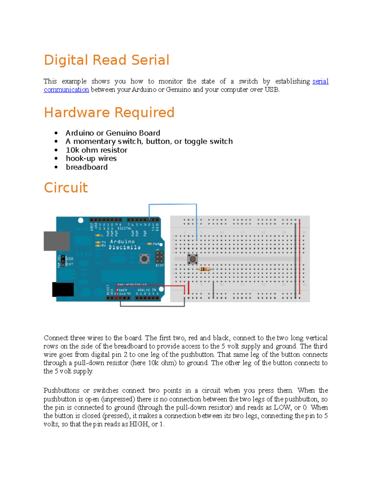 16b Digital Read Out Serial - Digital Read Serial This example shows ...