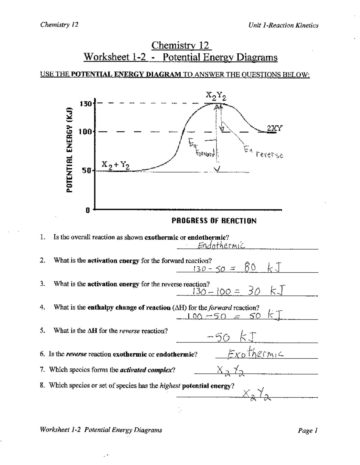 Ws 1-2 Potential Energy Graphs - Studocu