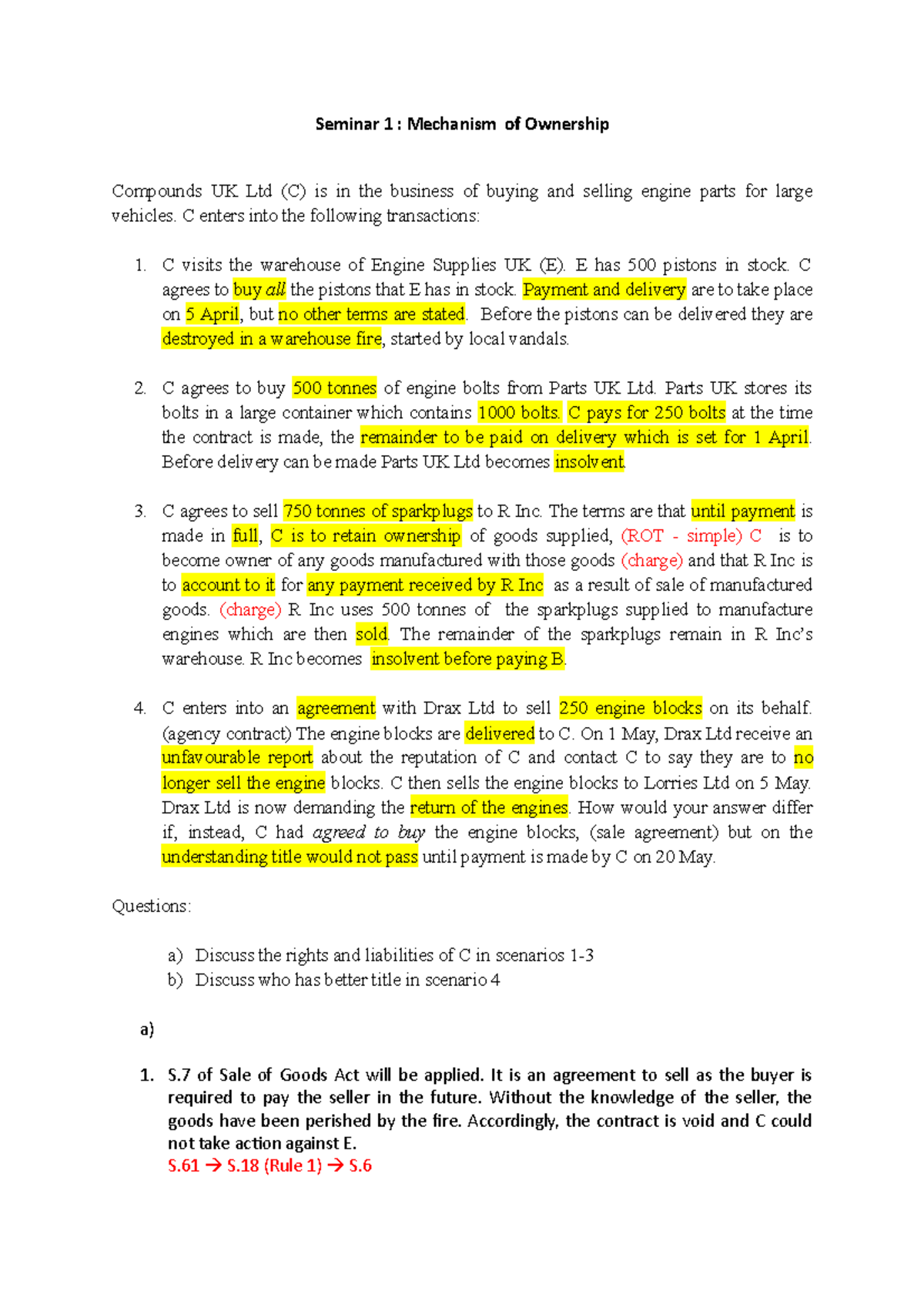 Seminar 1 mechanism of ownership - Seminar 1 : Mechanism of Ownership ...