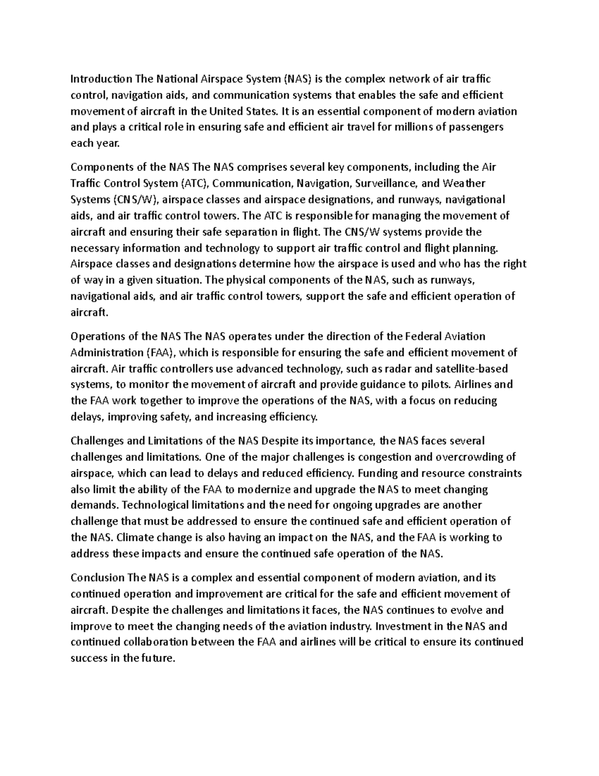 NAS part 1 - Talks about what the NAS is and how it works with UAS ...