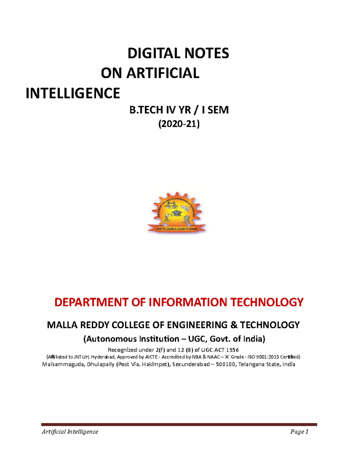 Artificial Intelligence Of India Recognized Under 2 f And 12 B Of Artificial Intelligence Of India Recognized Under 2 f And 12 B Of