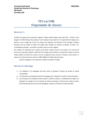 TP3 - OCL - Cours et exercices de UML - Université Cadi Ayyad 2022 ...