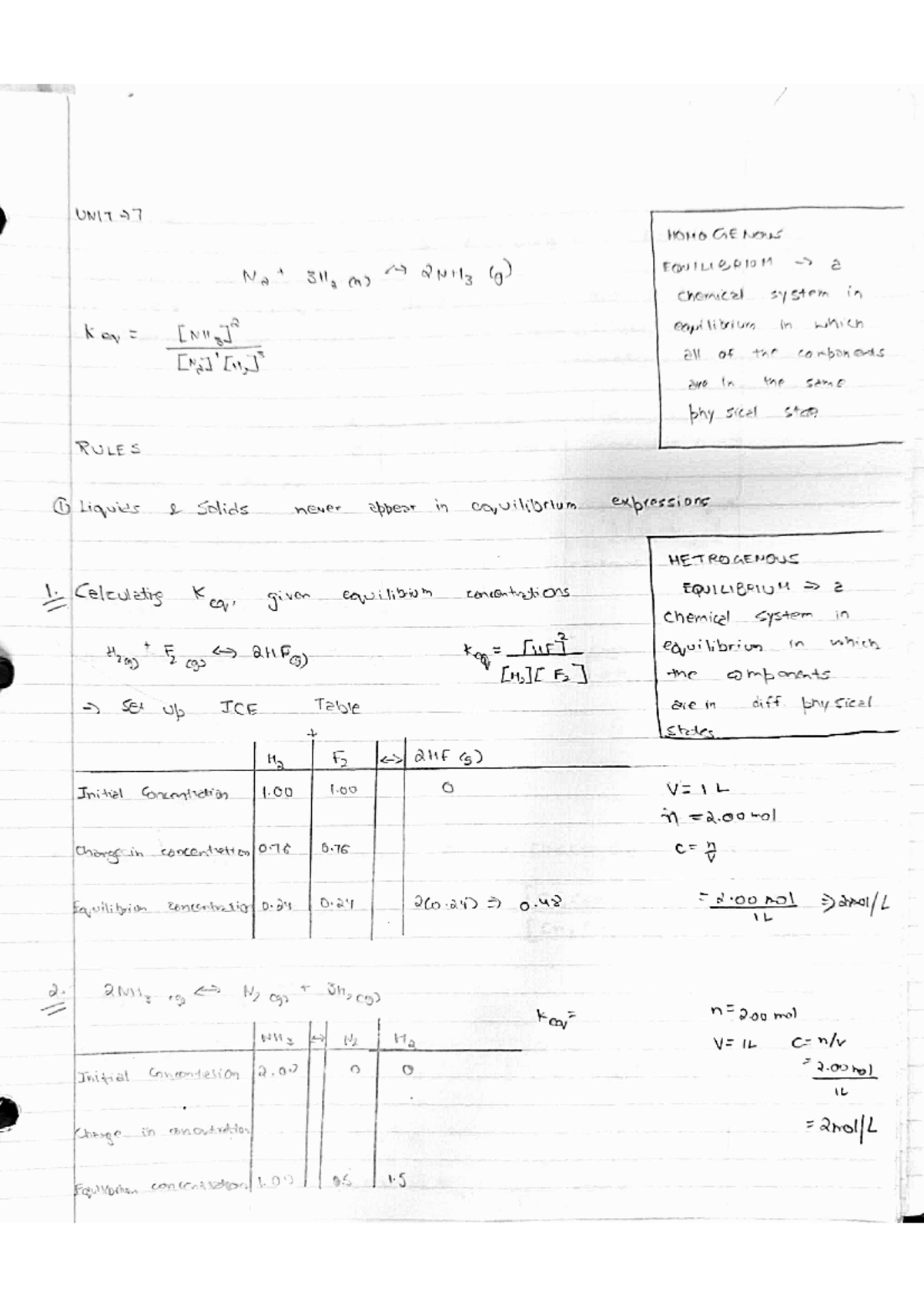UNIT 3 Chemical Equilibrium Homework PT 2 - Studocu
