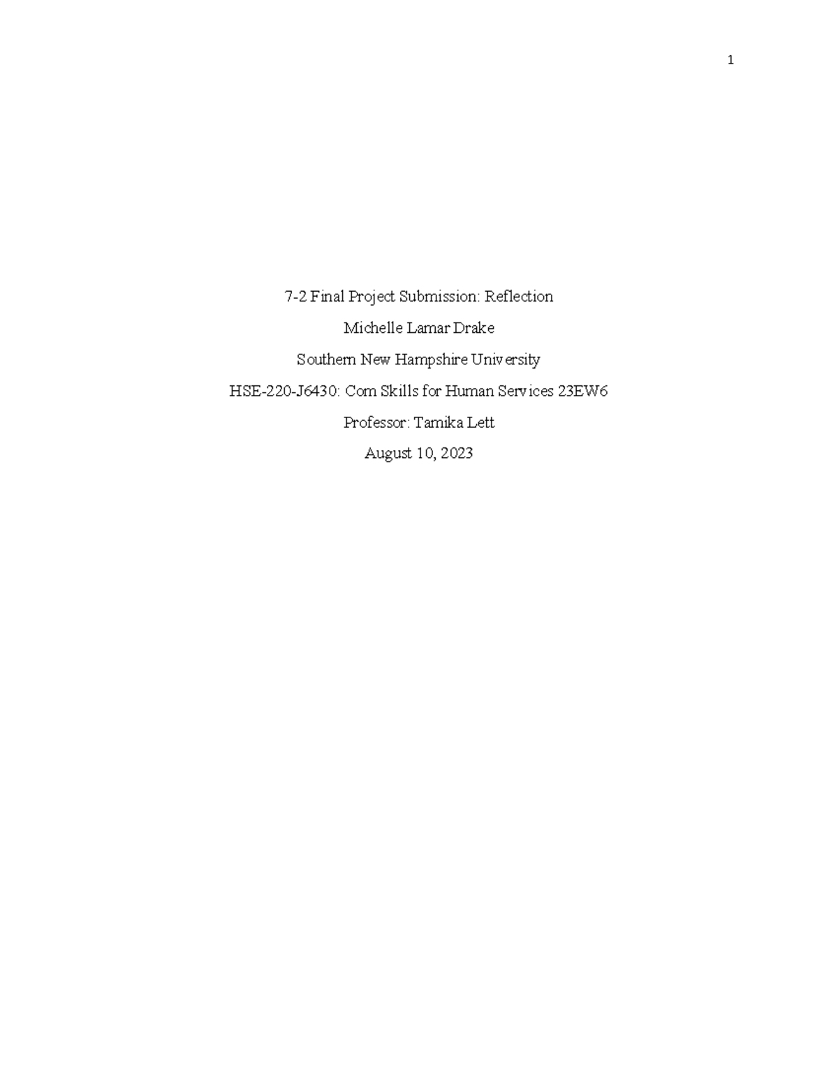 Reflection Final Project Complete - 1 7-2 Final Project Submission ...