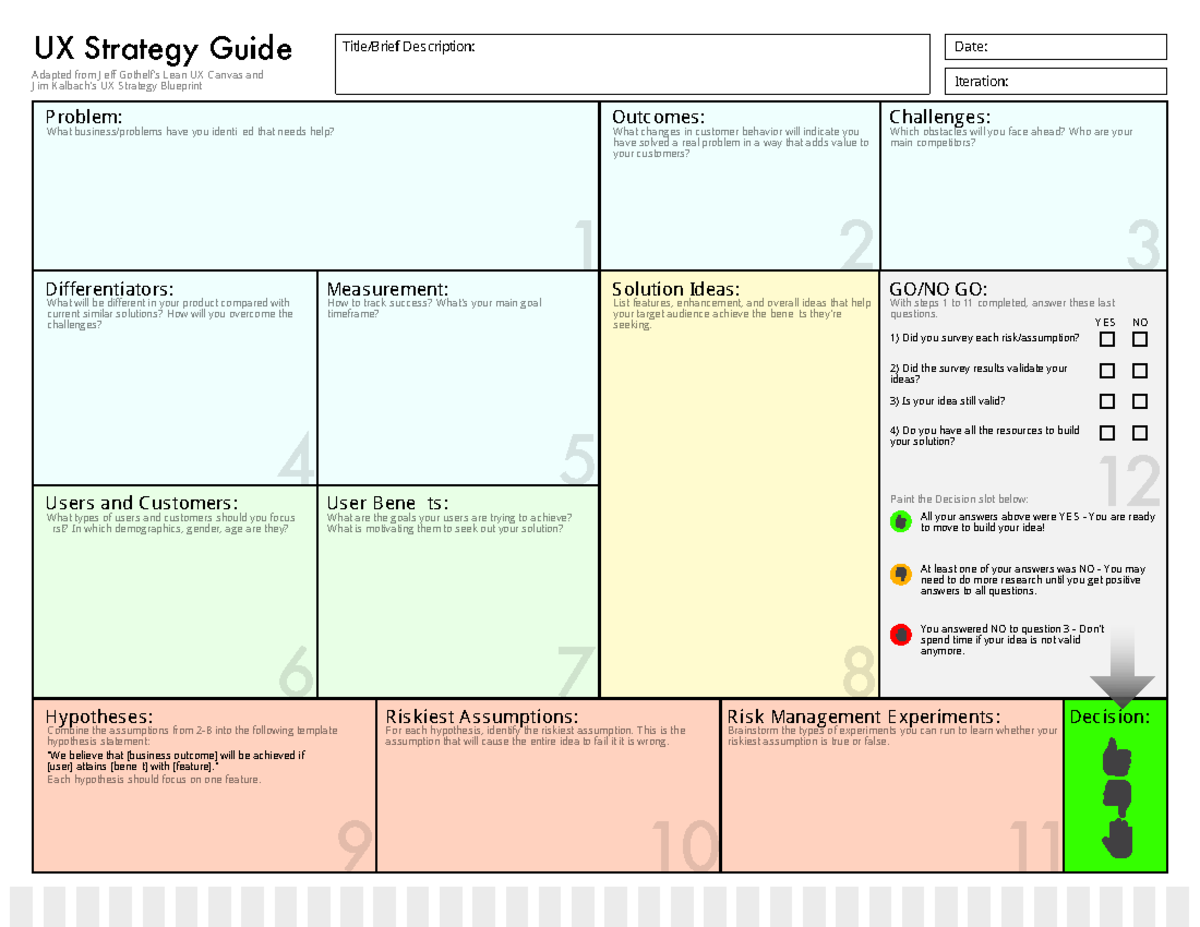 UX strategy template 2 - additional information - UX Strategy Guide ...