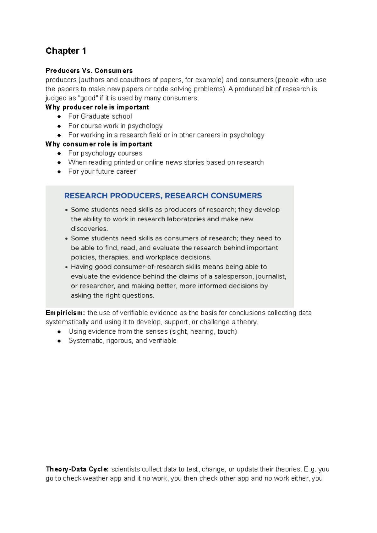 Res Methods - Chapter 1 Producers Vs. Consumers producers (authors and ...