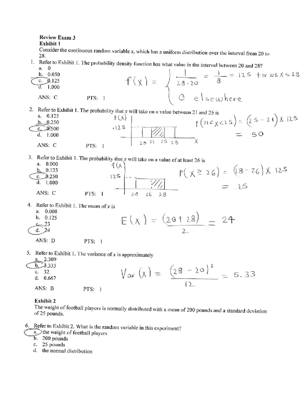 Exam 3 Review-Solutions - MATH 2413 - Studocu