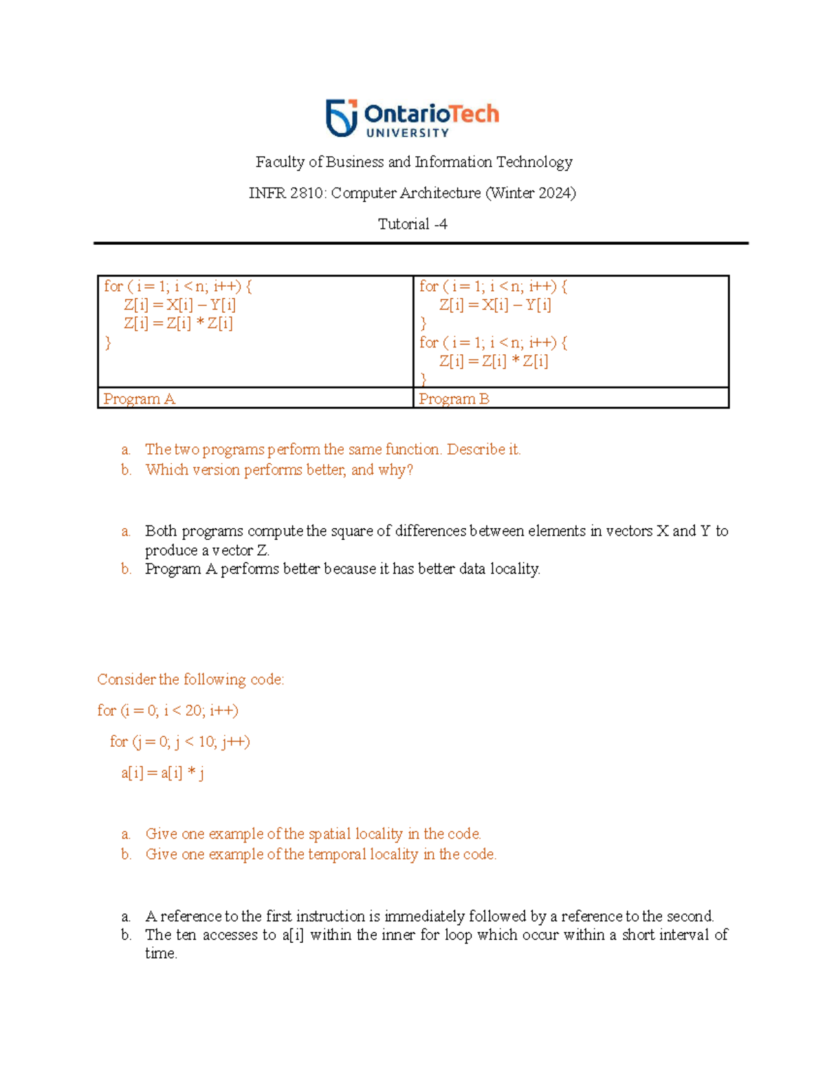 Tutorial-4 Problems Solution - Faculty of Business and Information ...