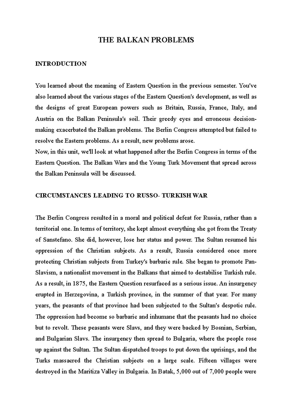 THE Balkan Problems - Lecture notes 4 - THE BALKAN PROBLEMS ...