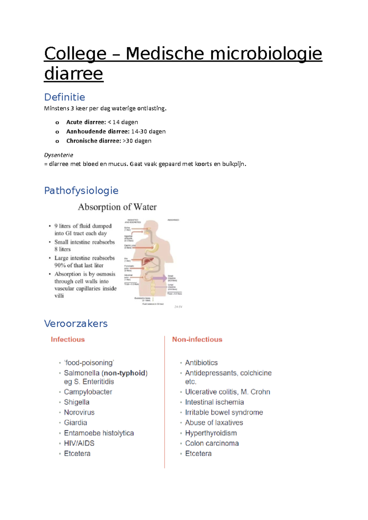 College - Medische microbiologie diarree - College – Medische ...