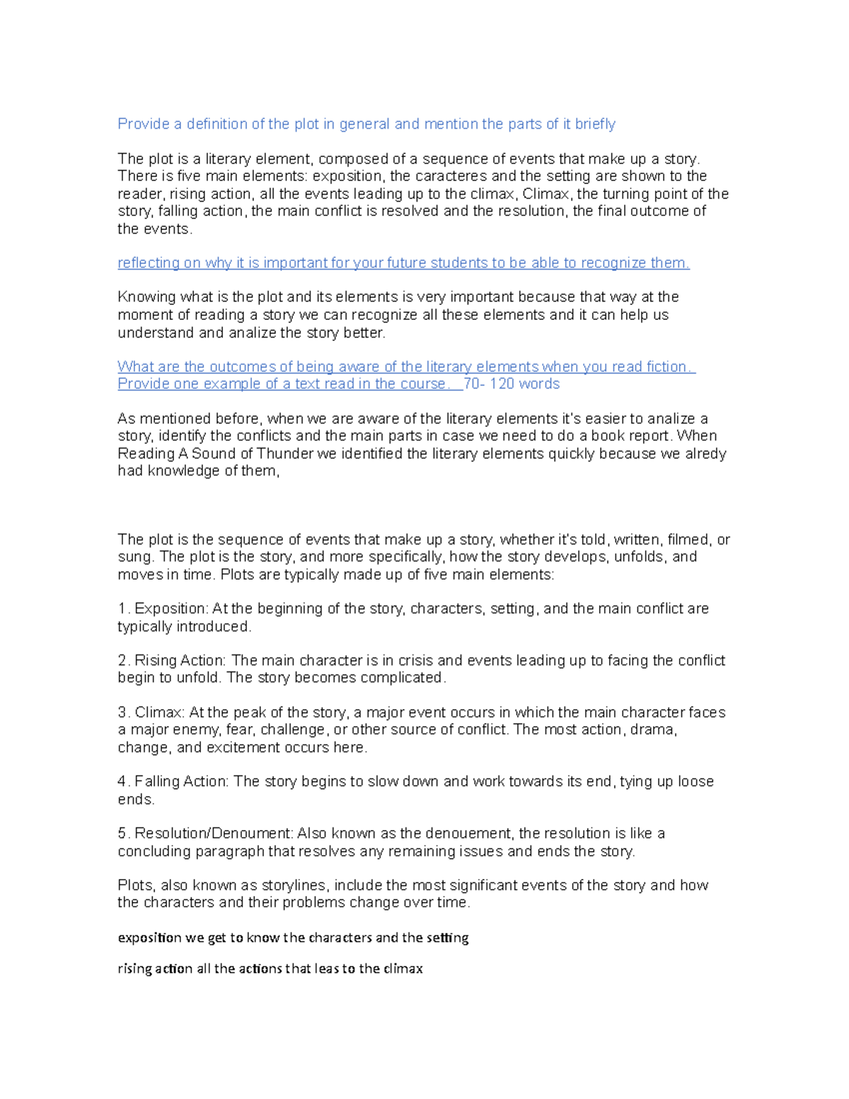 Plot Plot Description Provide A Definition Of The Plot In General
