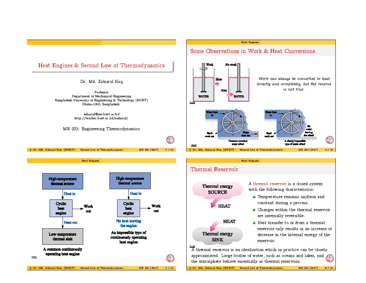 ME203 Second Law - This lecture given by our sir - is very good for basic thermodynamic concepts ...