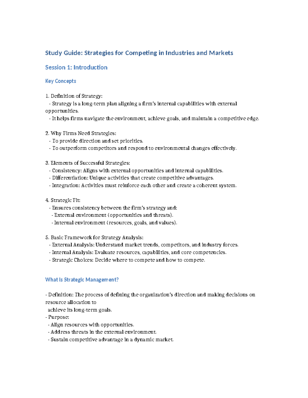 Session 1 Introduction Study Guide - Study Guide: Strategies for ...