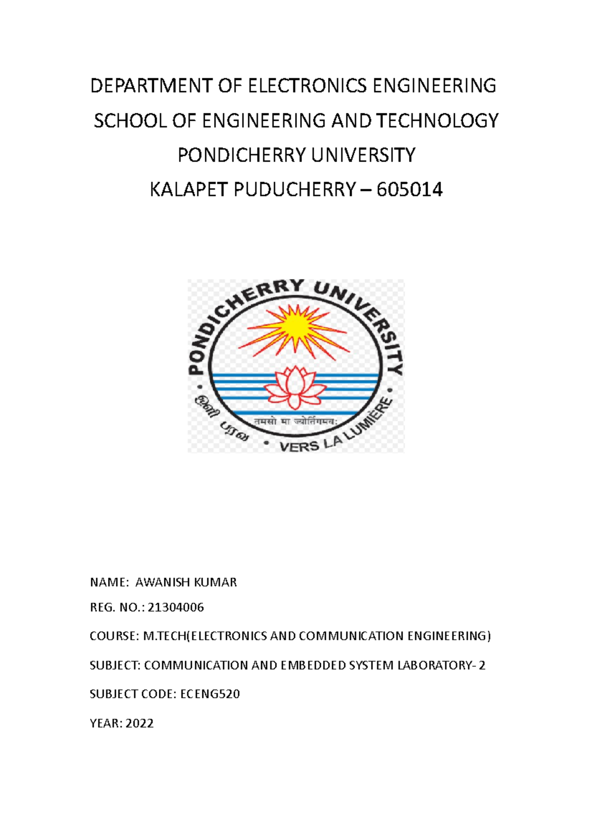 Labfinal-2 - experiment - DEPARTMENT OF ELECTRONICS ENGINEERING SCHOOL ...