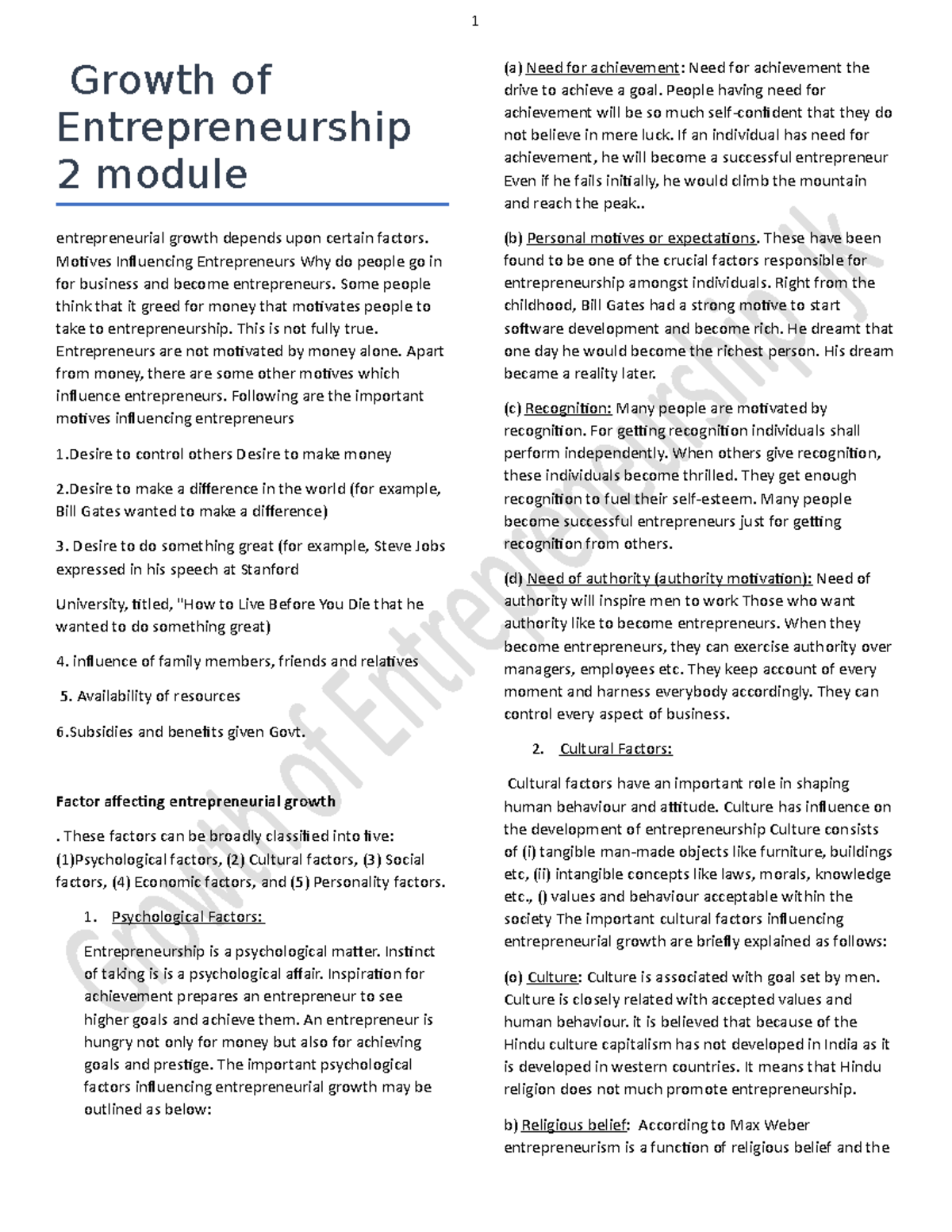 Growth of entrpreneurship - Growth of Entrepreneurship 2 module ...