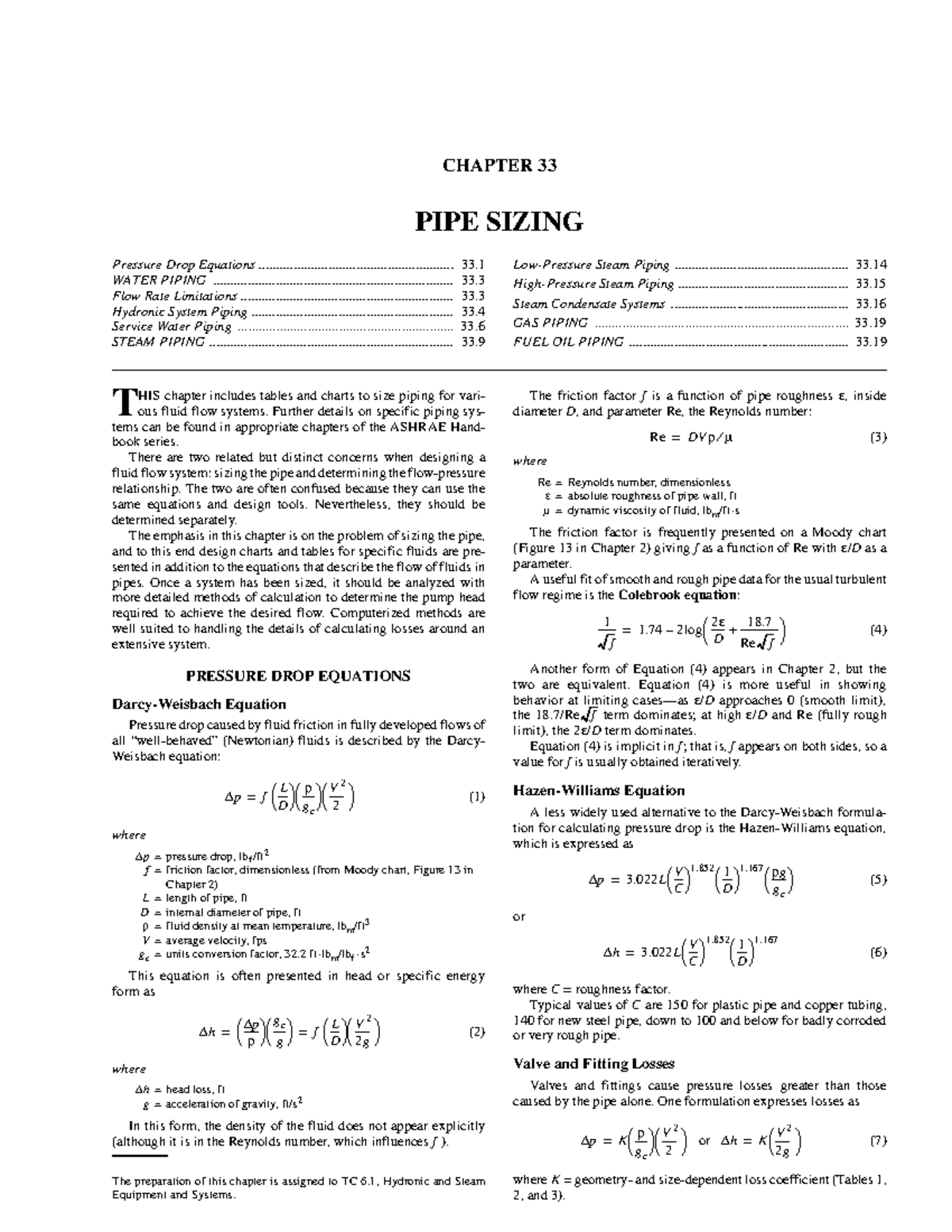 Ashrae-Pipe-Sizing - ASHRAE standards for piping size design - CHAPTER ...
