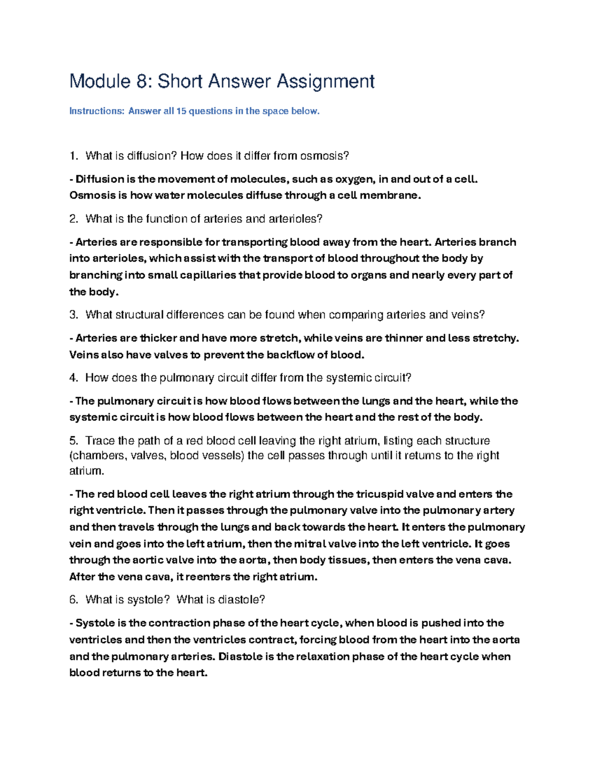 BSC 109 Module 8 Short Answer Assignment - Module 8: Short Answer ...