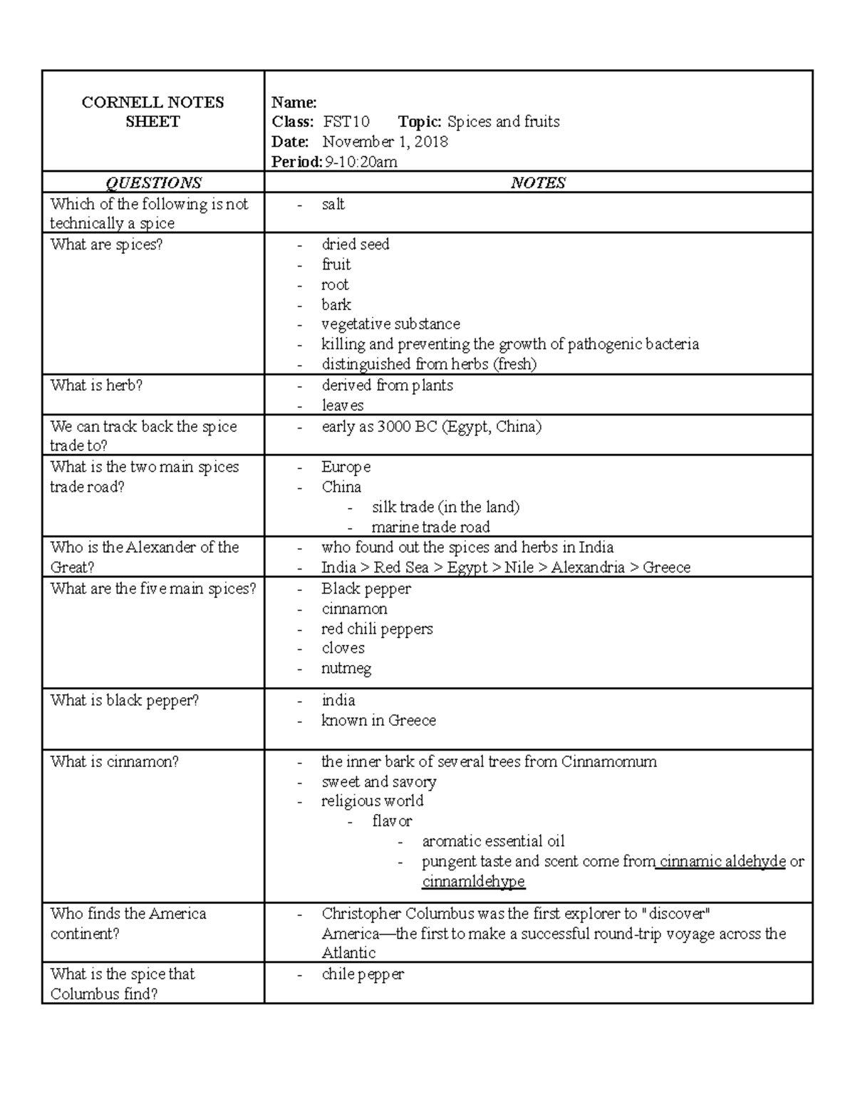 CNT 9 - Lecture notes 9 - CORNELL NOTES SHEET Name: Class: FST10 Topic ...