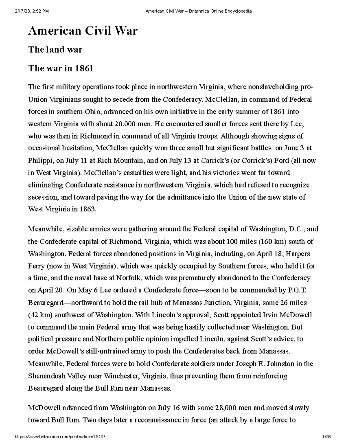 History OF American Civil War , History - American Civil War The land ...