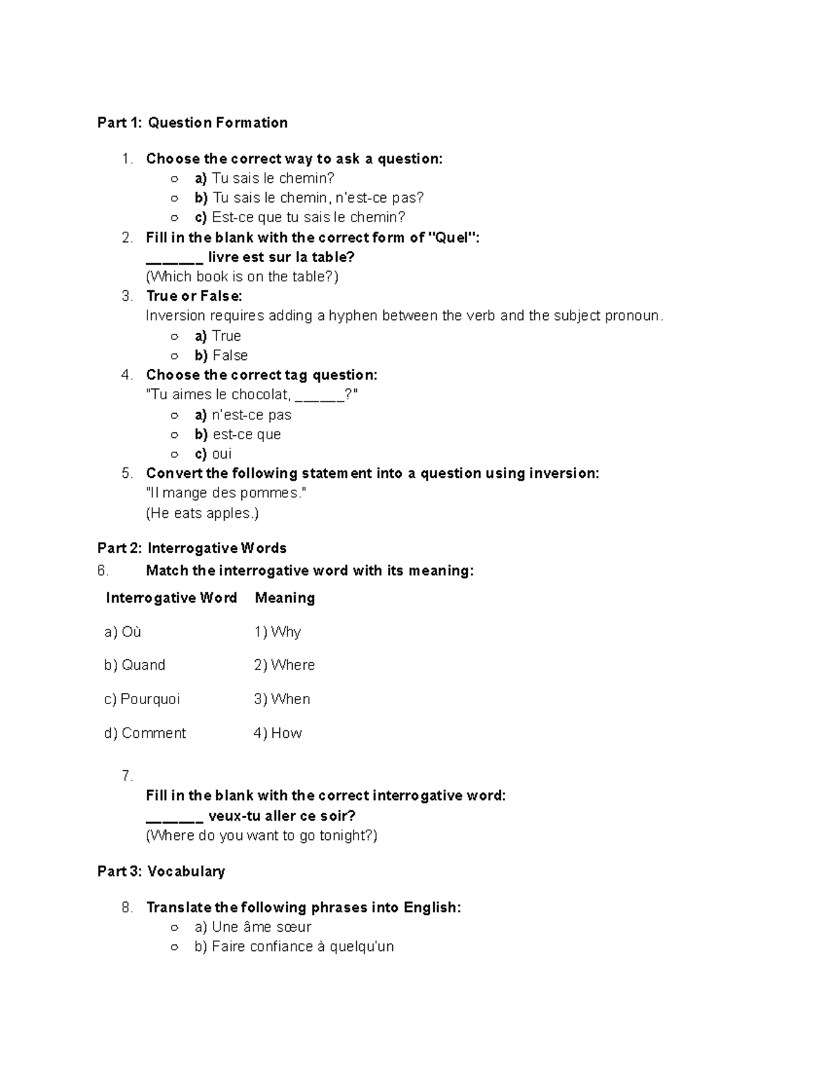 Practice French Test - Summary Give Me Liberty!: an American History ...