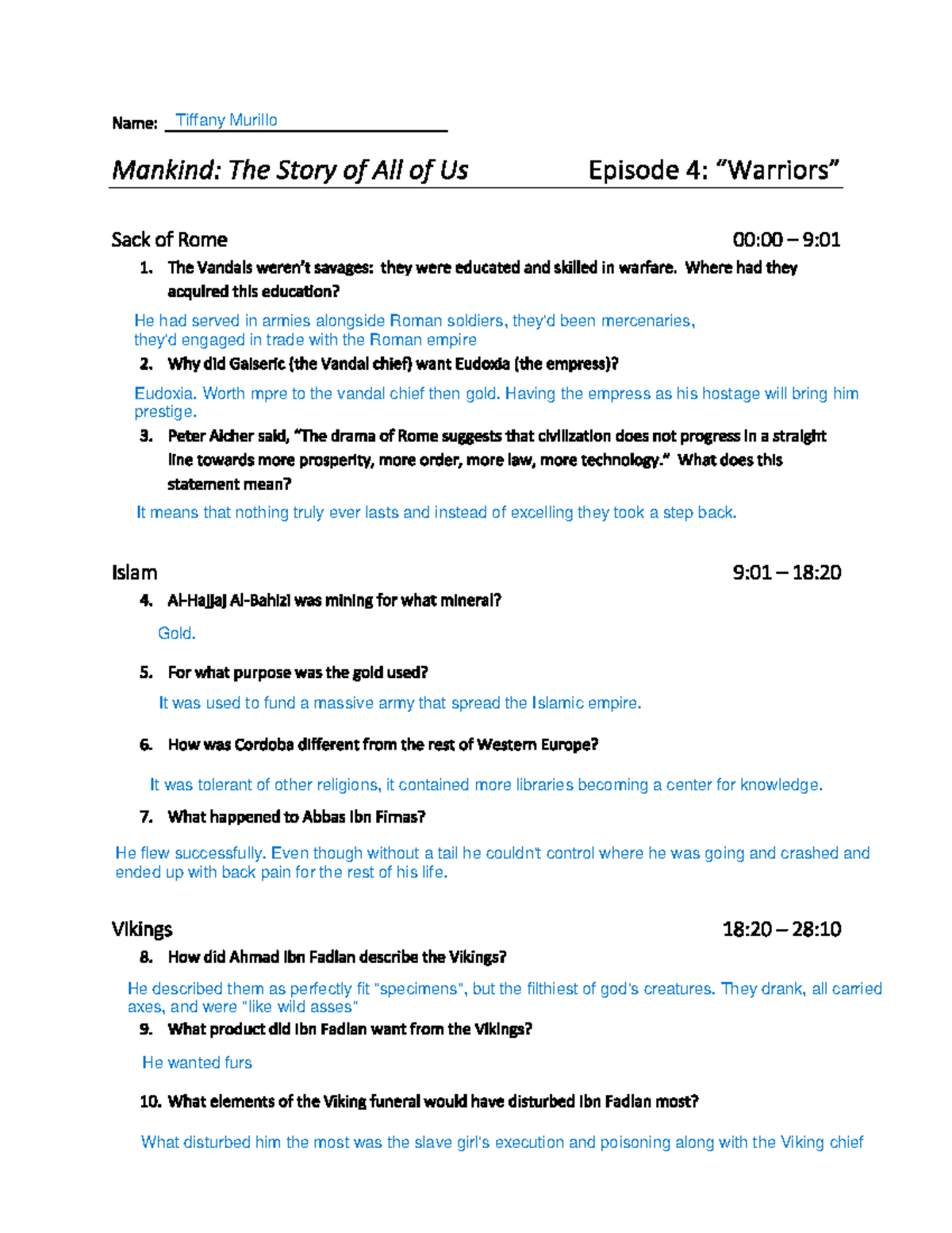 Mankind 4 - book work - Studocu