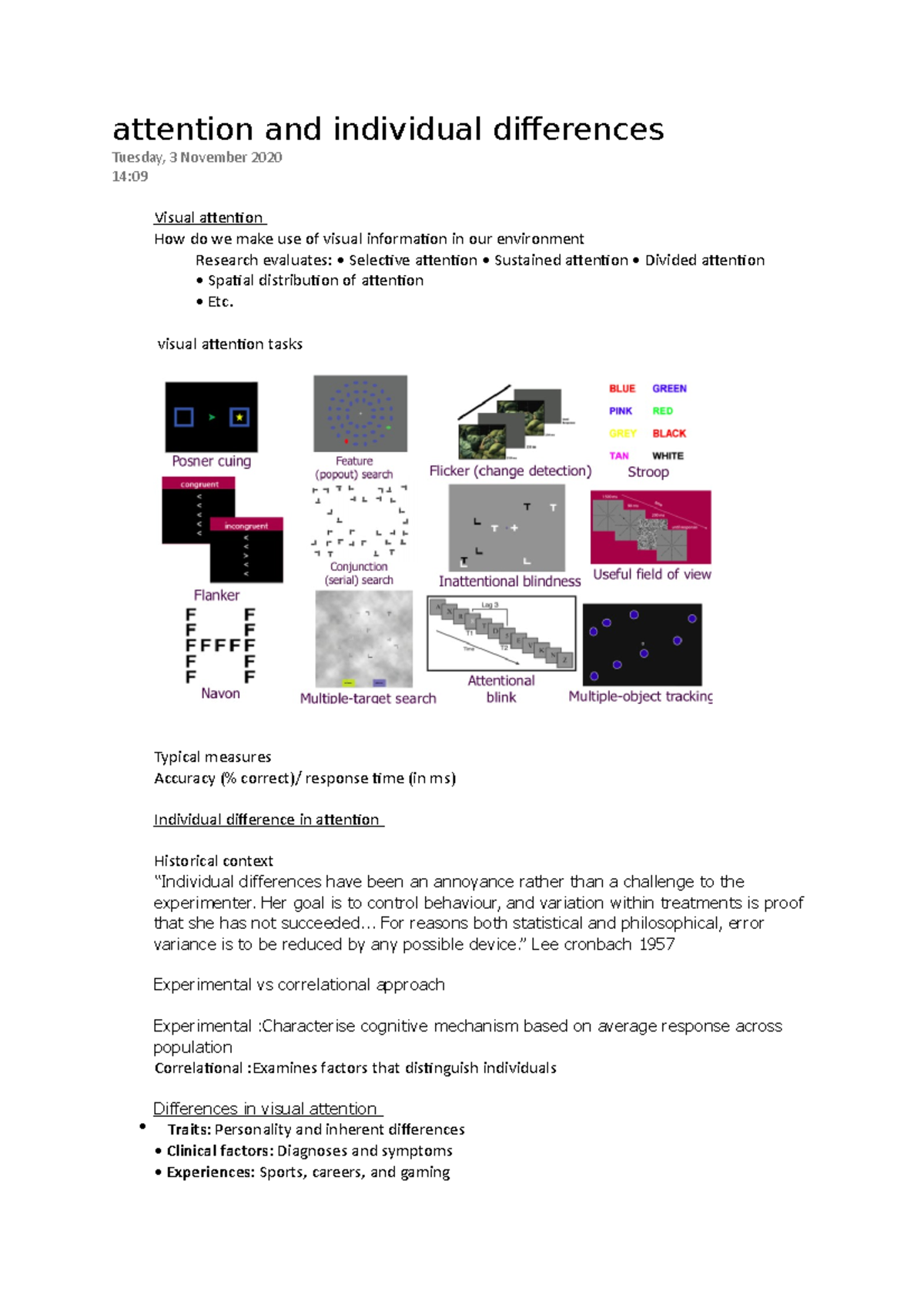 Attention and individual differences - attention and individual ...