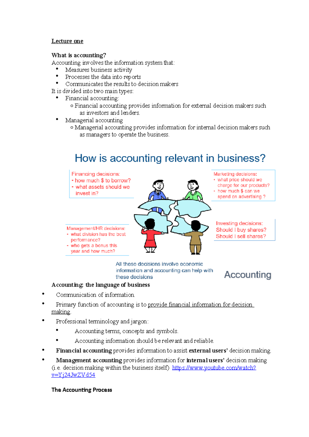 Accounting lecture 1 - Lecture one What is accounting? Accounting ...