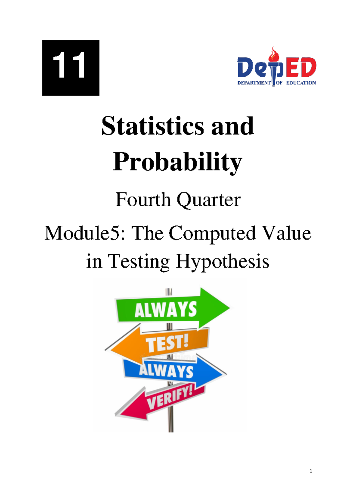 Statprob Q4 Module 5 - dsafsdfas - Statistics and Probability Fourth ...