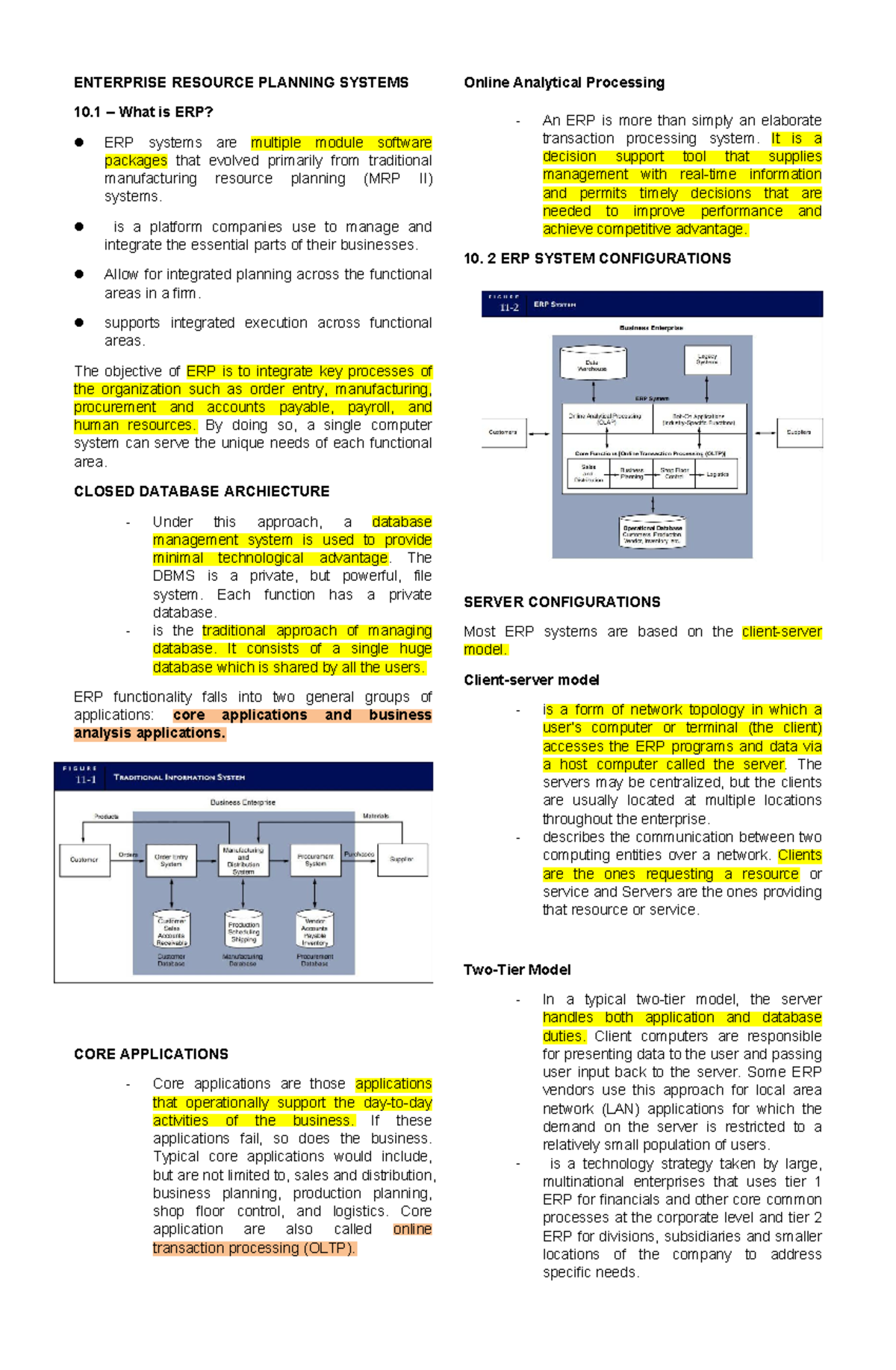 AIS-ERP-10(1).1-10.3 - ENTERPRISE RESOURCE PLANNING SYSTEMS 10 – What is ERP? ERP systems are ...