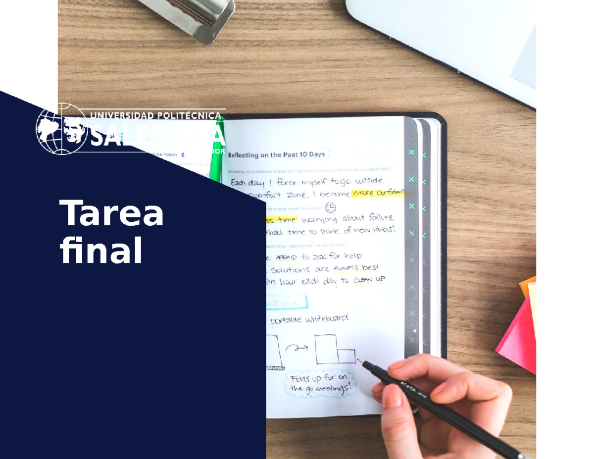 Trabajo DE Evaluacion Final P61 - Tarea final Actividades Nombres y ...