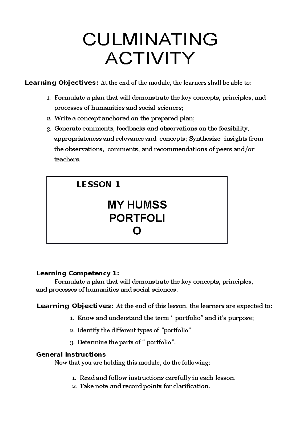 Culminating- Activtiy-Lessons 12 - CULMINATING ACTIVITY Learning ...