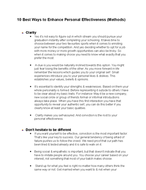 10 Best Ways to Enhance Personal Effectiveness - It takes time to ...