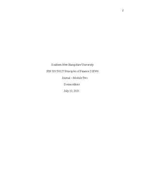 FIN 320 Module 4 Case Study - Case Study Angela Siam Southern New ...
