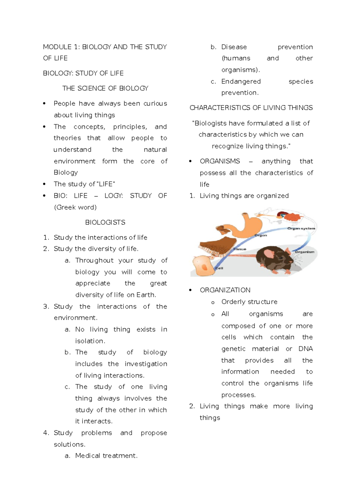 BIOL - It's all about the study of life, organelles, organic and ...