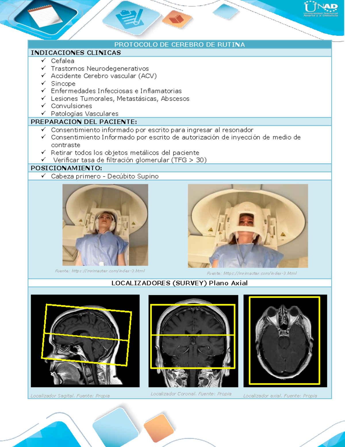 Protocolos de Resonancia Magnética - PROTOCOLO DE CEREBRO DE RUTINA INDICACIONES CLINICAS ...
