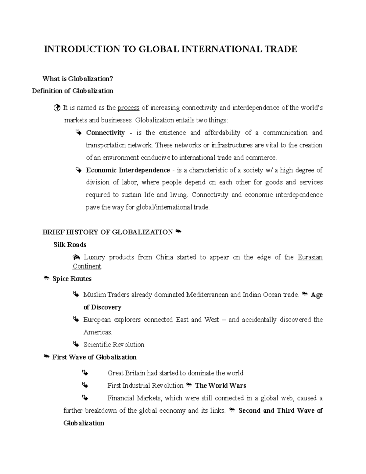 Introduction TO Global International Trade - INTRODUCTION TO GLOBAL ...