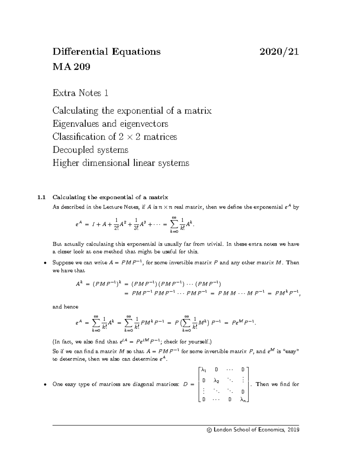 Extra-notes-01 - extra notes - Differential Equations 2020/ MA 209 ...