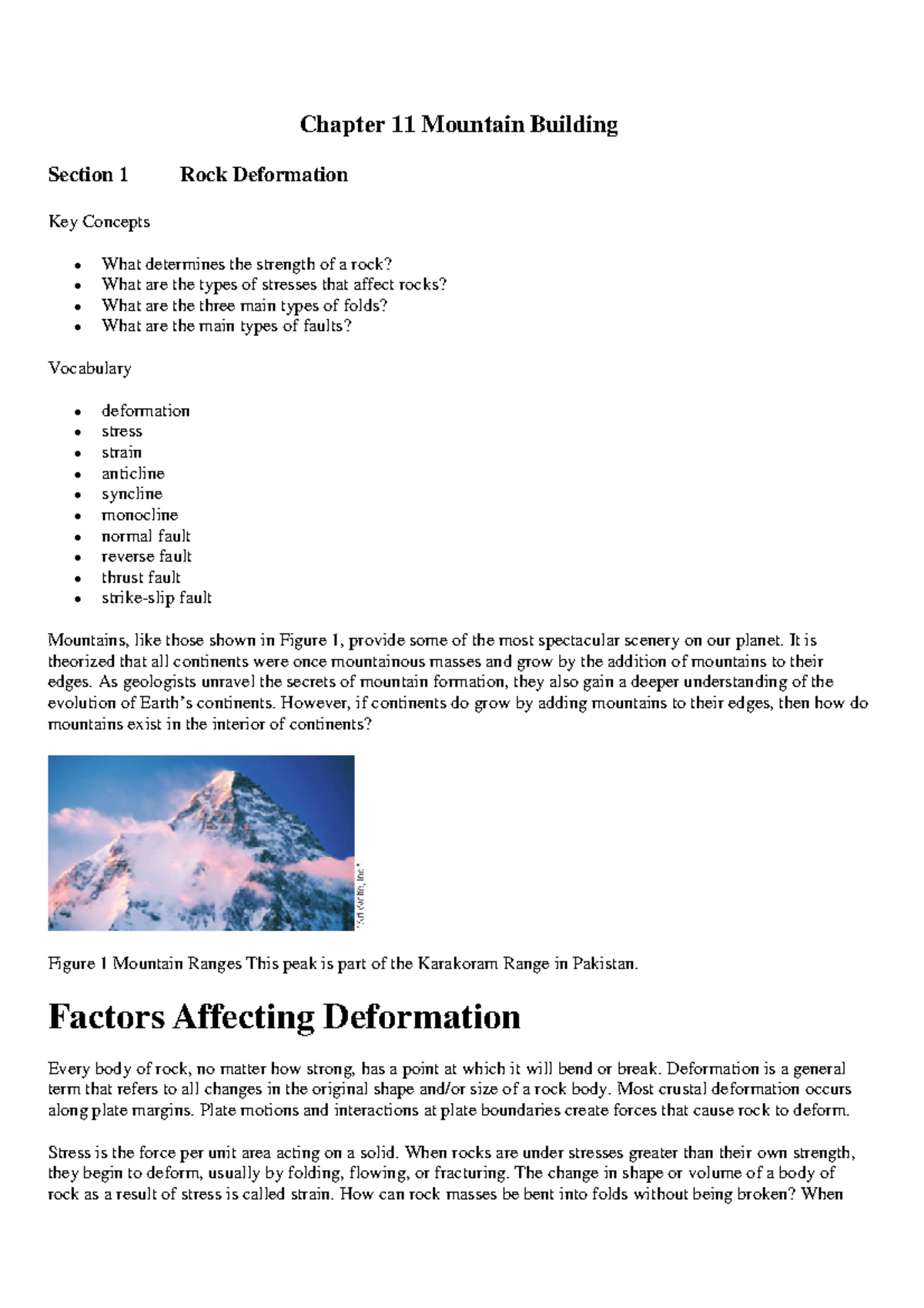Chapter 11 Mountains - lecture - Chapter 11 Mountain Building Section 1 ...