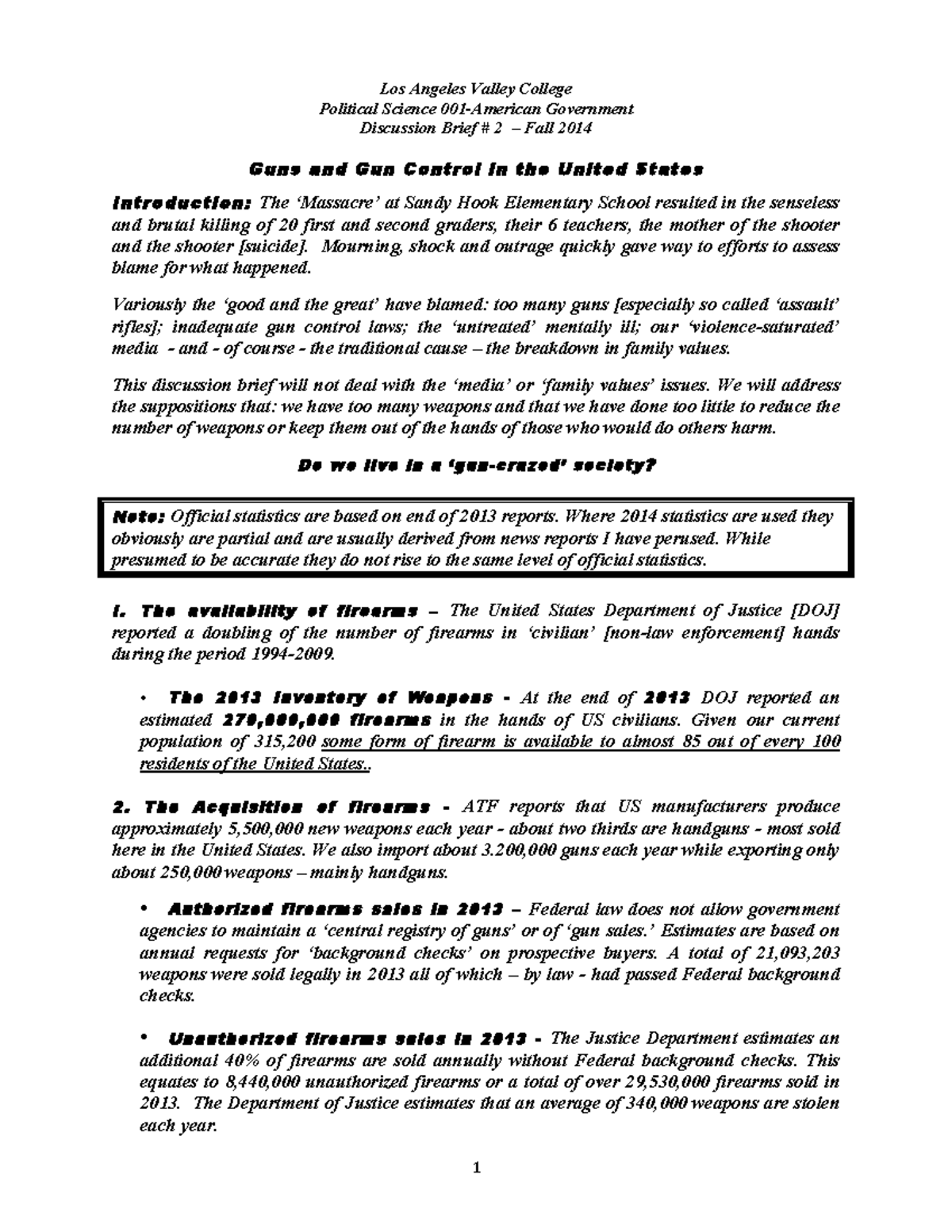 2nd Discussion Brief - Political Science 001-American Government ...