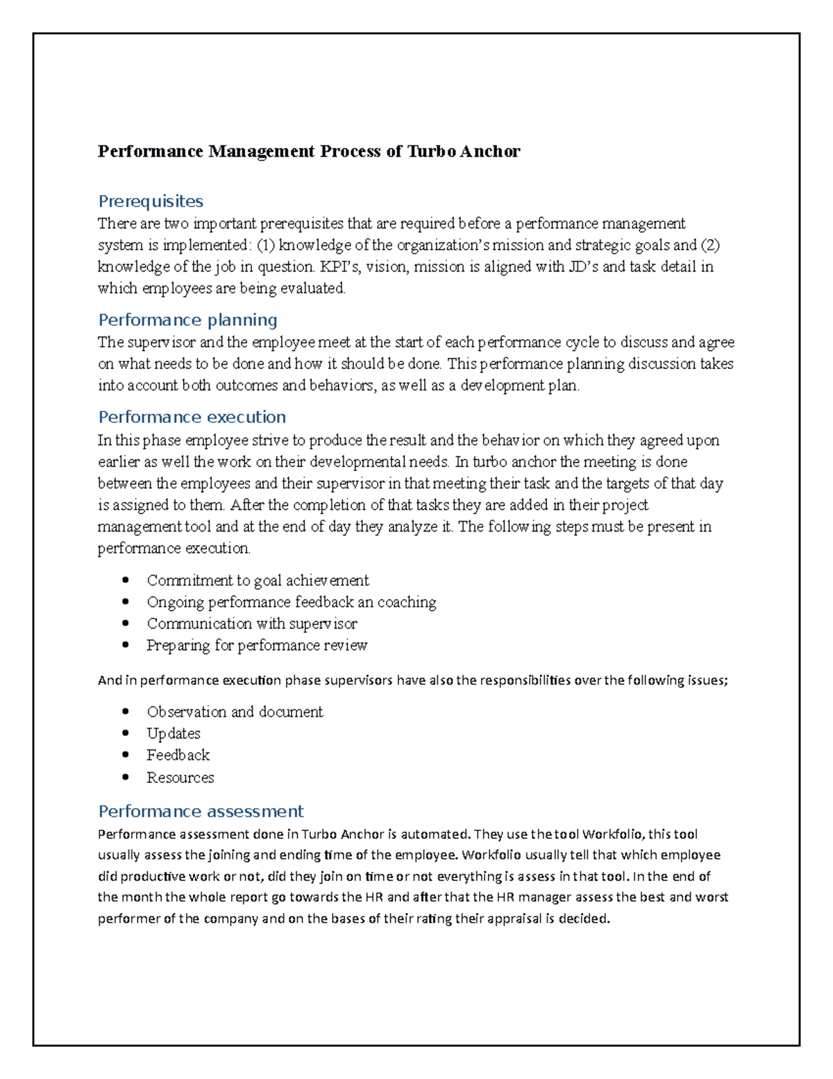 Presentation work - lecture notes - Performance Management Process of ...