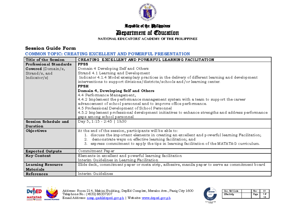 creating excellent and powerful learning - Department of Education ...