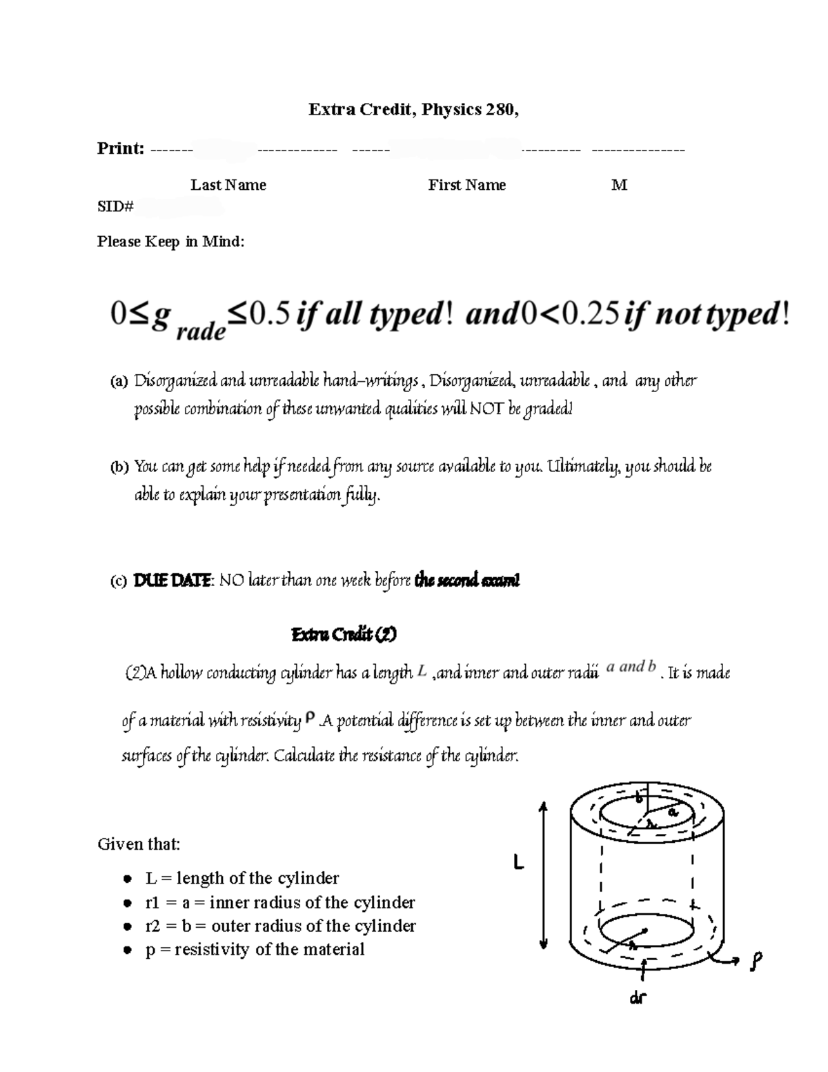 Phys280 Extra Credit #2 - Extra Credit, Physics 280, Print: -Nguyen ...