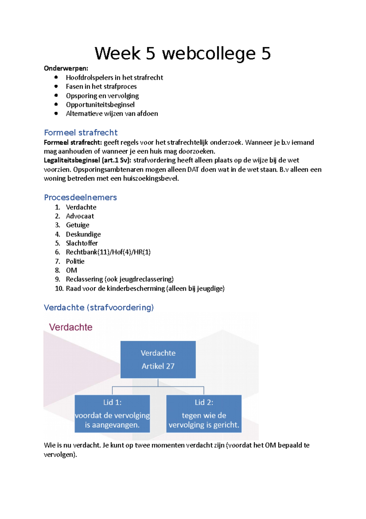 Week 5 webcollege 5 - College-aantekeningen 1/6 - Week 5 webcollege 5 ...