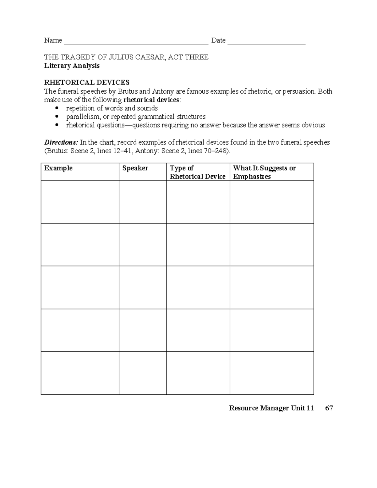Caesar Act Three Rhetoric Worksheet copy - Name ...