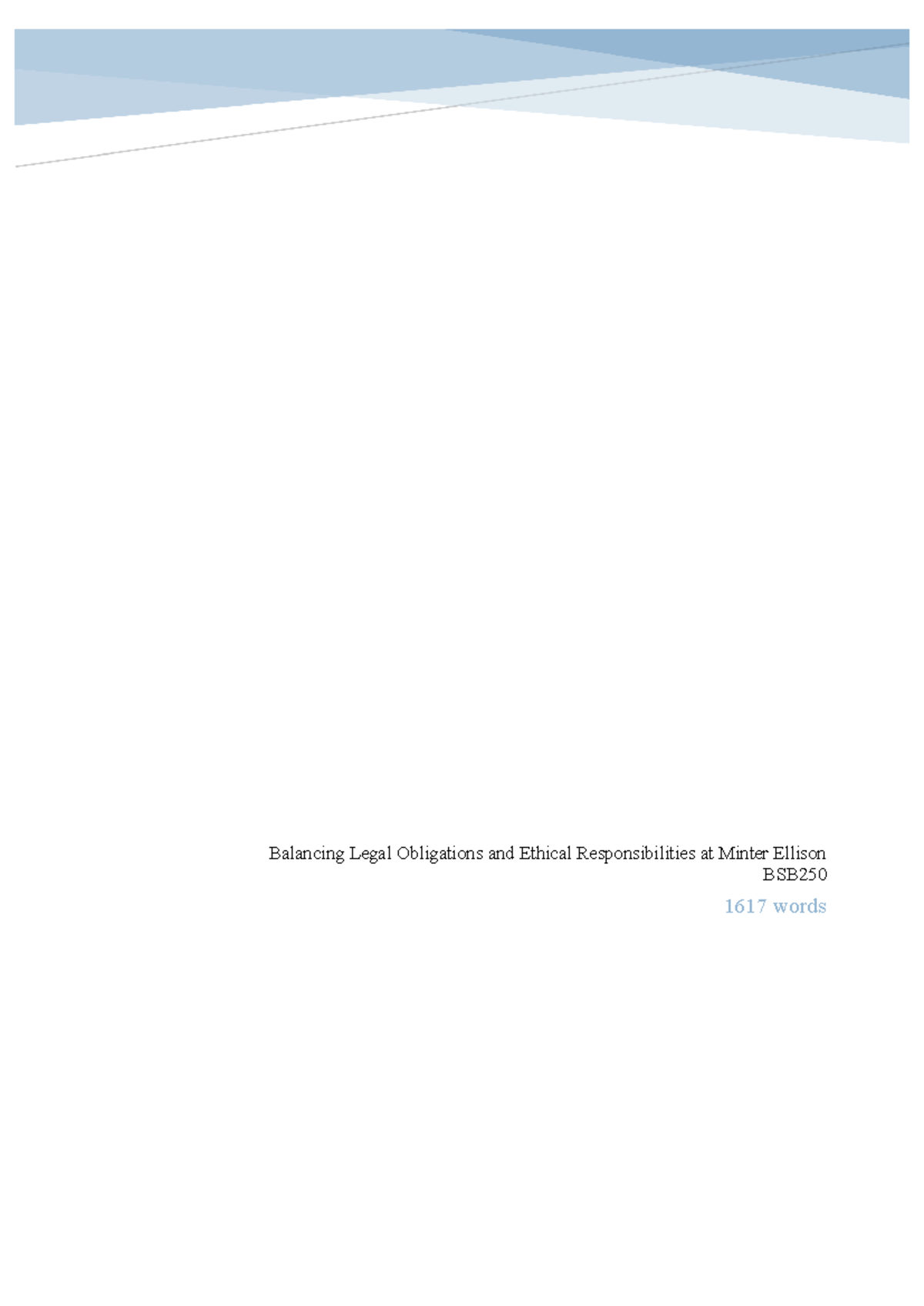 BSB250 A1 - 5TFUHYGV Balancing Legal Obligations and Ethical ...