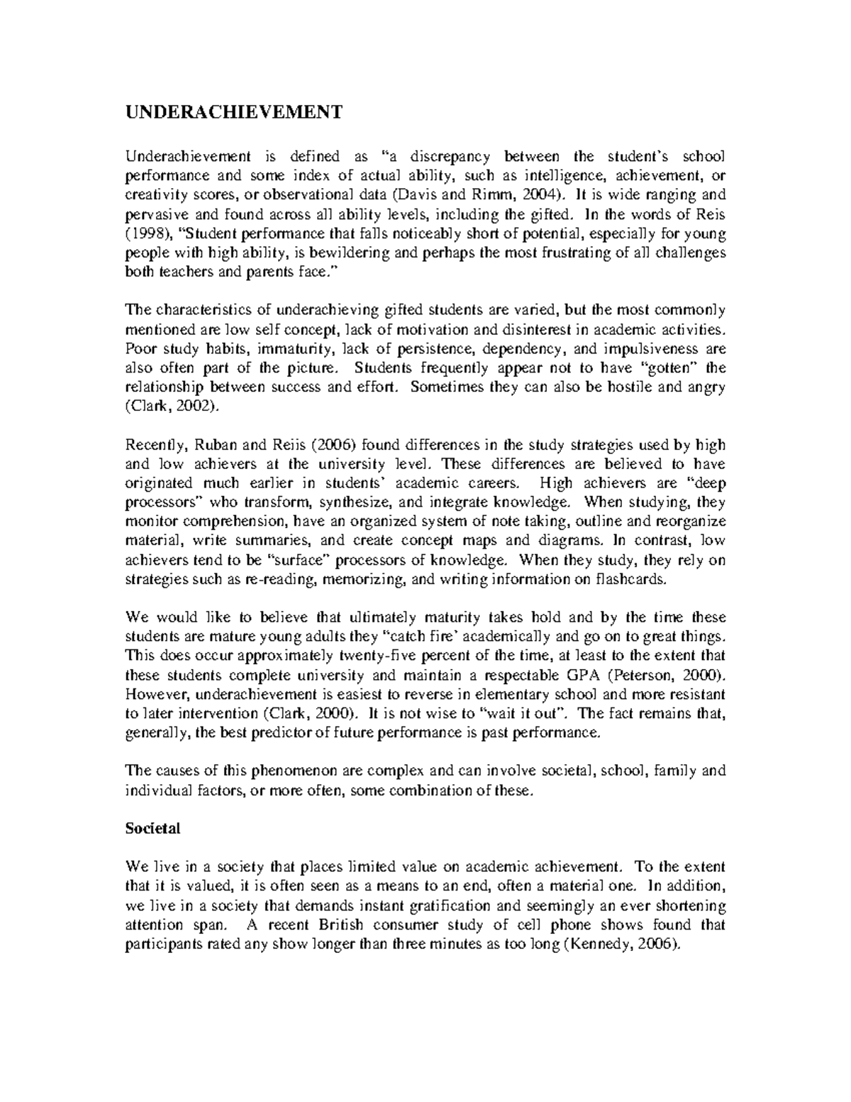 Inclusive Education Underachievement Characteristics Of Underachieving