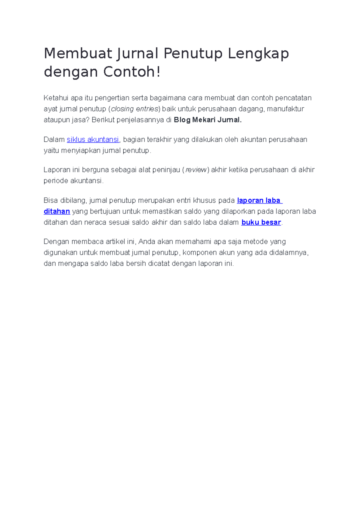 Membuat Jurnal Penutup Lengkap dengan Contoh - Membuat Jurnal Penutup ...